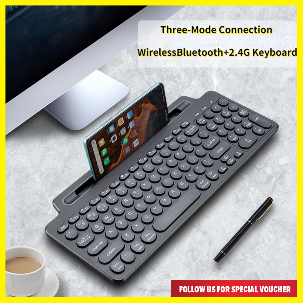 Teclado Sem Fio Com Touchpad Bluetooth 2.4Ghz Universal Ultra-Fino E ...
