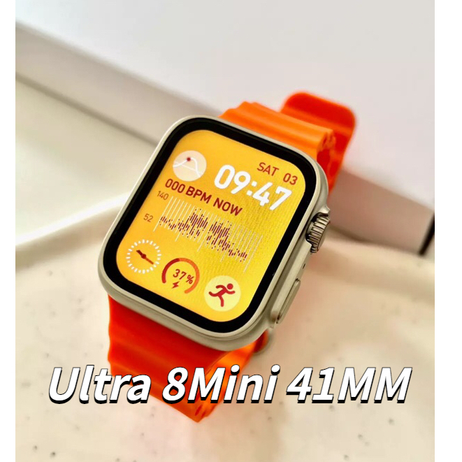 41mm Ultra 8 Mini Watch smartwatch NFC Bluetooth Chamada Batimento ...