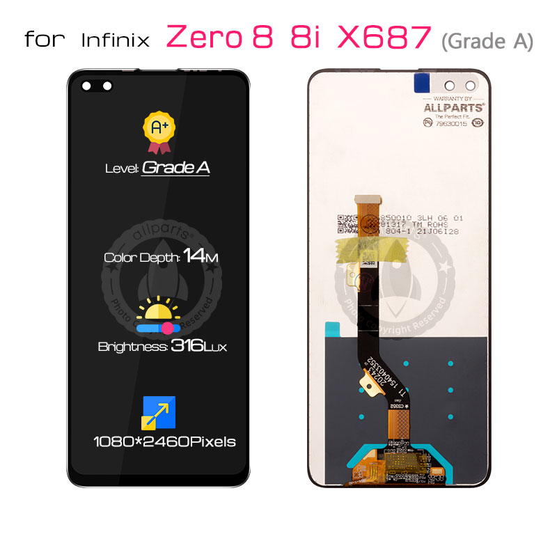 Tela Frontal Display do Infinix Zero 8 8i x687 X687b LCD Touch Completo ...