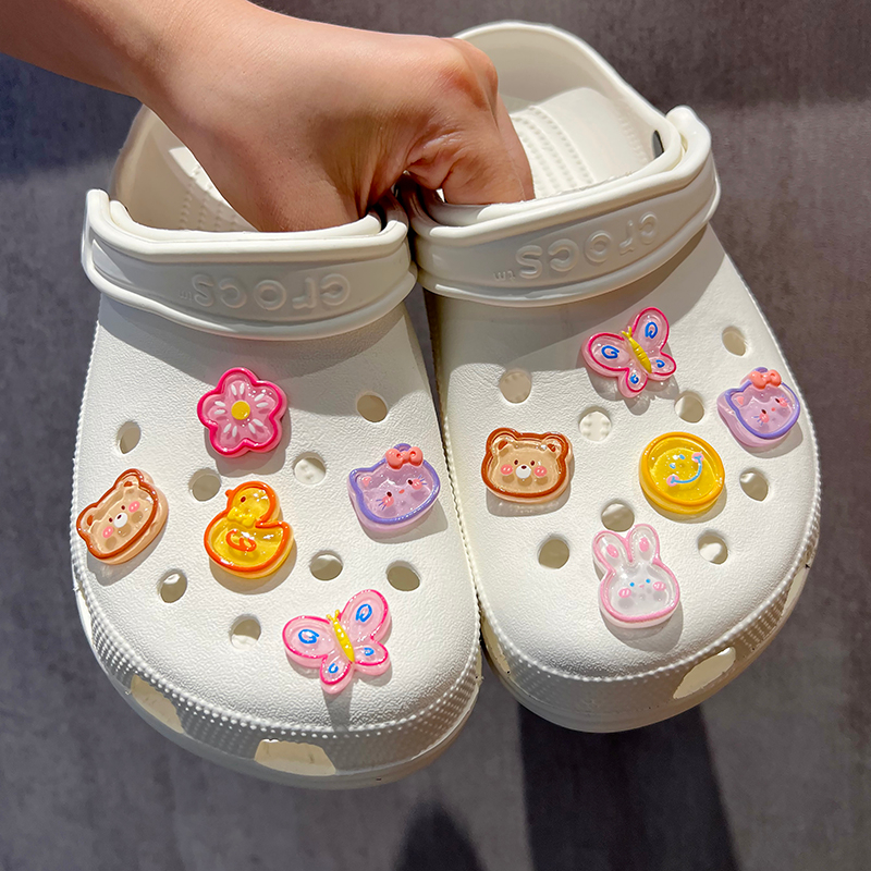 7pcs/set Button Up Shoes Charme Borboleta Transparente Crystal Cherry ...