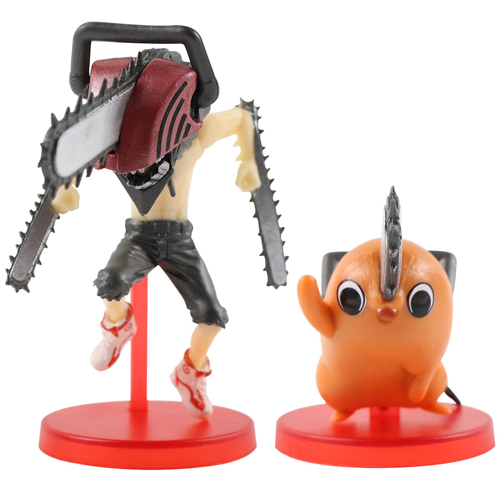 2Pcs/Set Japão Anime Chainsaw Man Figura Pochita Denji Devil Dog Q ...