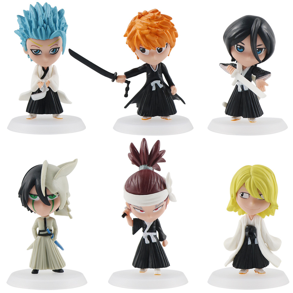 6Pcs/Set Japão Anime Bleach Kurosaki Ichigo Kuchiki Rukia Abarai Renji ...