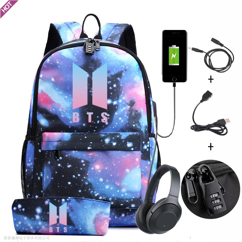 Mochila HJ Bts Para Adolescentes Meninas Grande Capacidade | Shopee Brasil