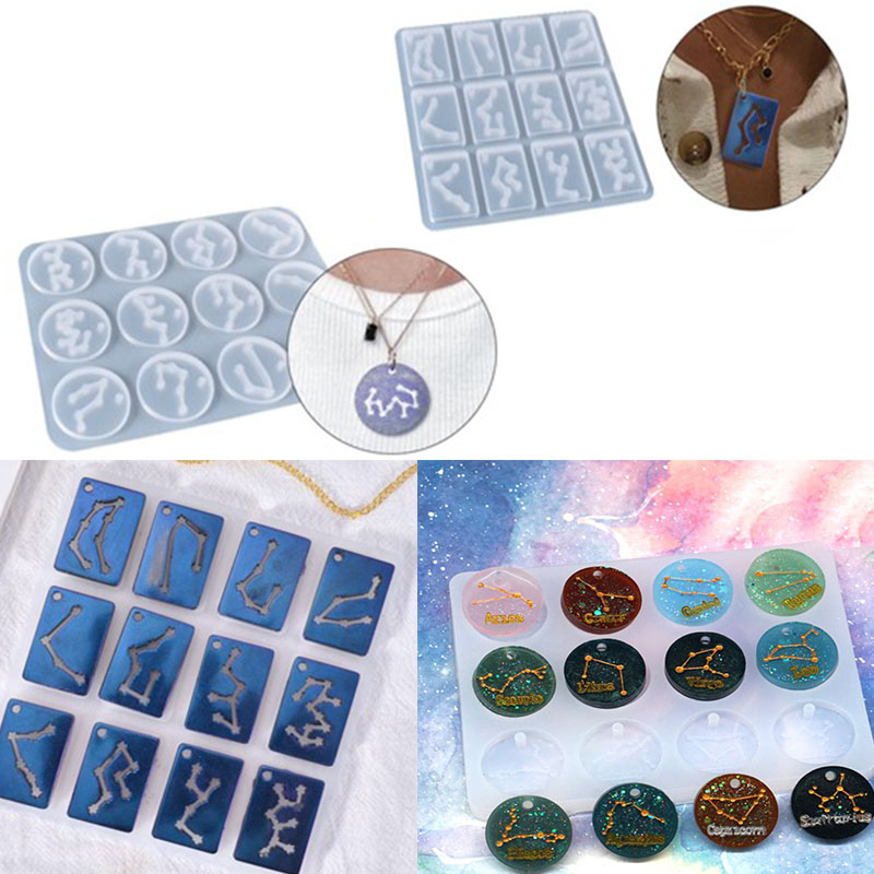 Molde De Plástico DIY Crystal Drop Doze Constelações Pingente Jóias ...