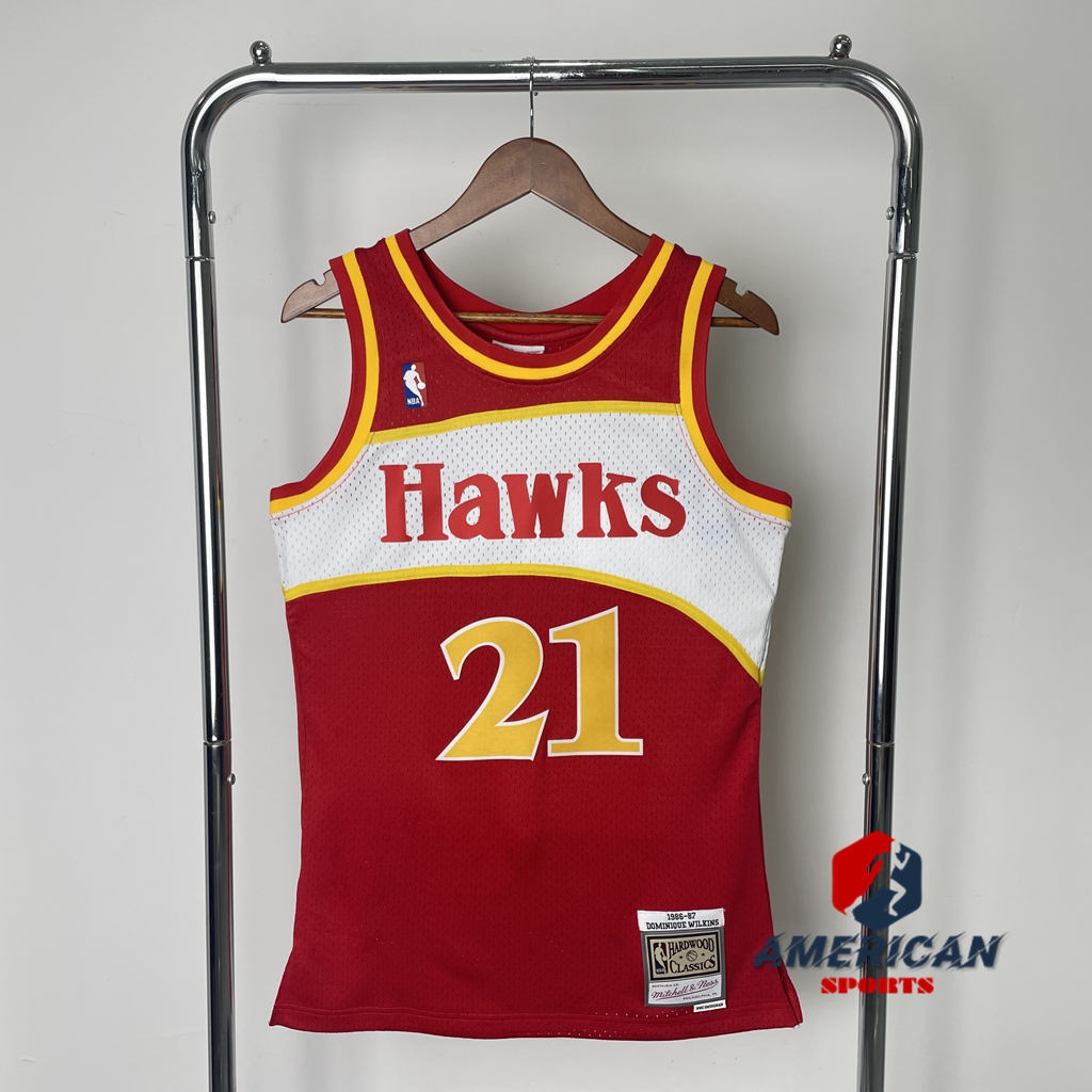 Homens Camisa Regata NBA Atlanta Hawks Dominique Wilkins Mitchell ...
