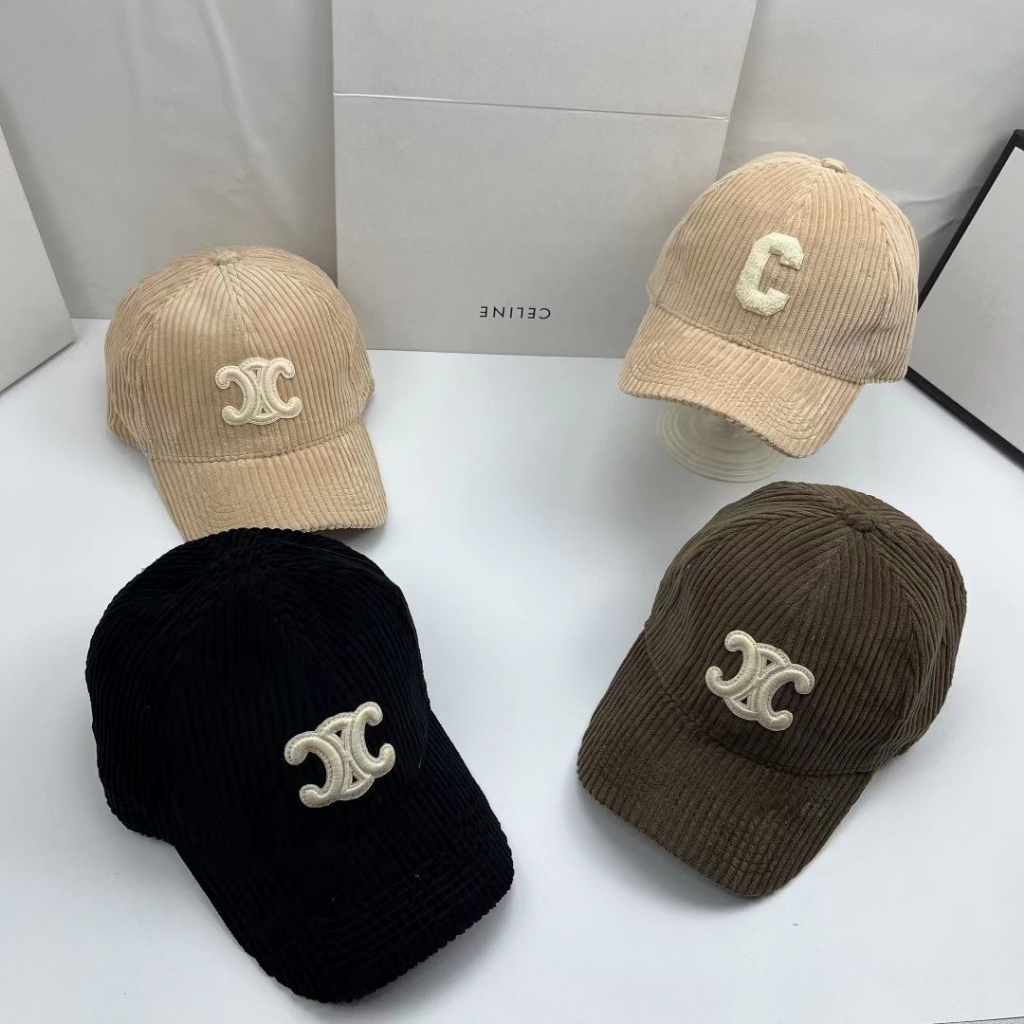 Celine Retro Corduroy Moda Corduroy Chapéu de Boné de Baseball | Shopee ...