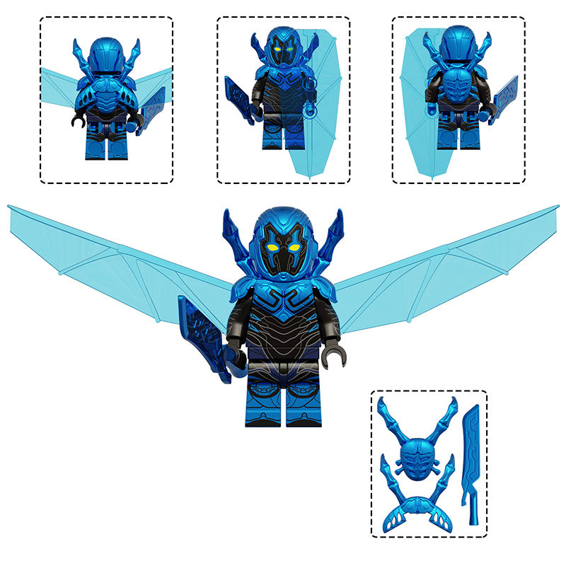 Figura Tijolos Carocha Azul Figuras Bloco Brinquedos XP563 | Shopee Brasil