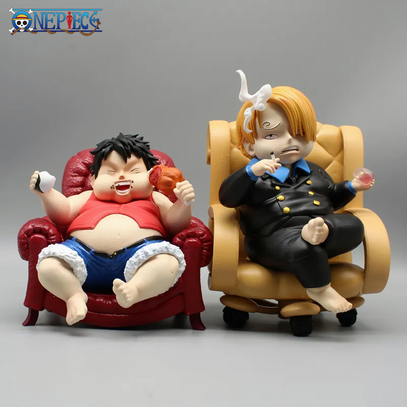 Figuras De Anime One Piece Fat Luffy/Sanji/Zoro Sofá Sentado Figurino ...