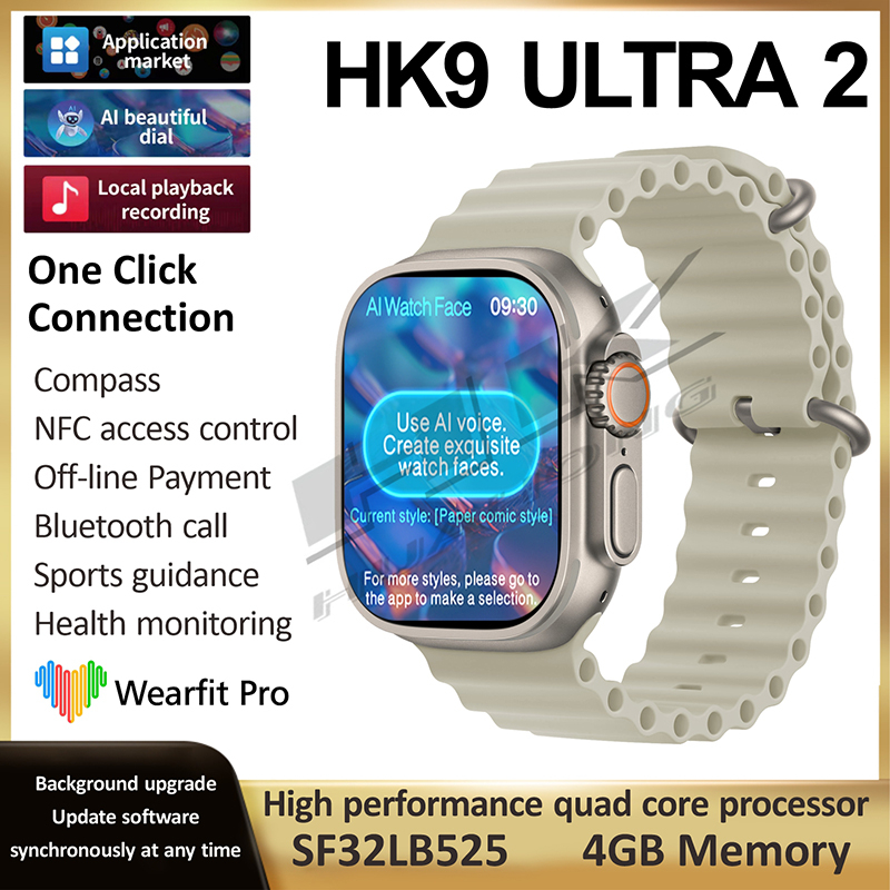 HK9 Ultra 2 AMOLED 49mm Smart Watch Series 9 Ilha Dinâmica Ai ...