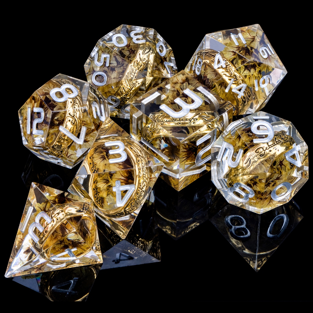 7PCS Dnd Conjunto De Dados De Fluxo Líquido E D Sharp Edge Dice Para ...