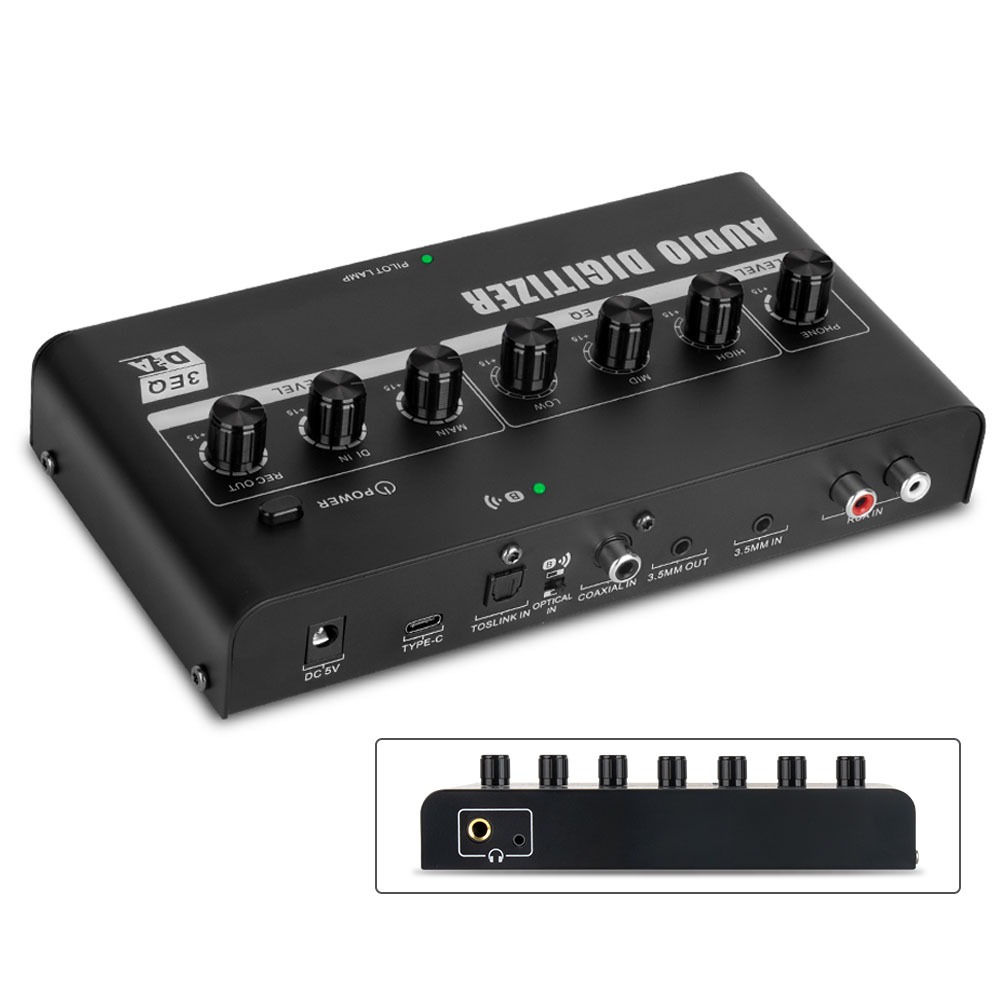 Conversor Digital Para Analógico DAC Bluetooth AUX RCA 3.5mm USB Com ...