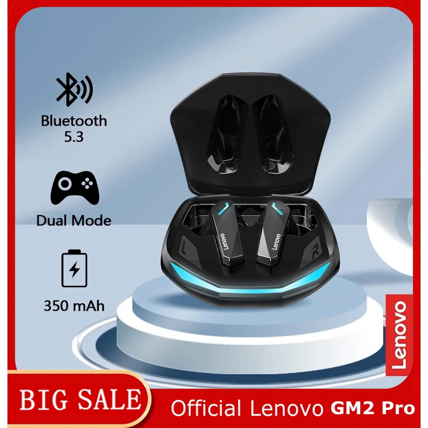 Lenovo Thinkplus GM2 Pro Bluetooth 5.3 Fones De Ouvido Esportivos Sem Fio Jogos Intra ...