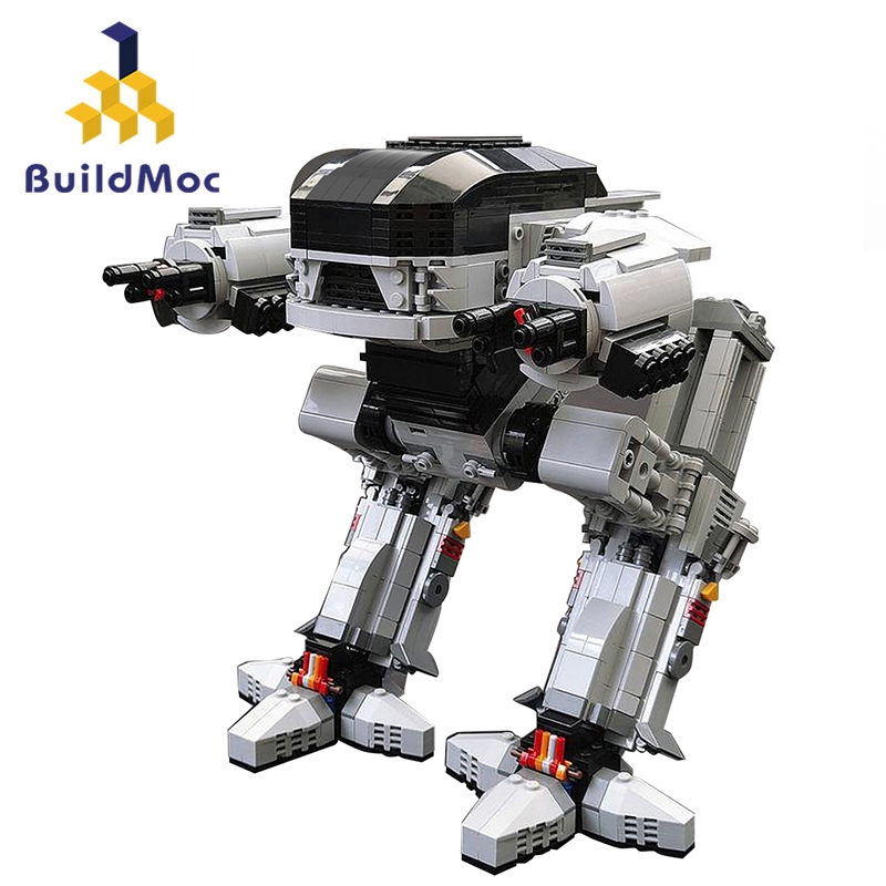 Buildmoc RoboCop UCS Escala ED-209 Mech Robô Modelo Blocos De ...
