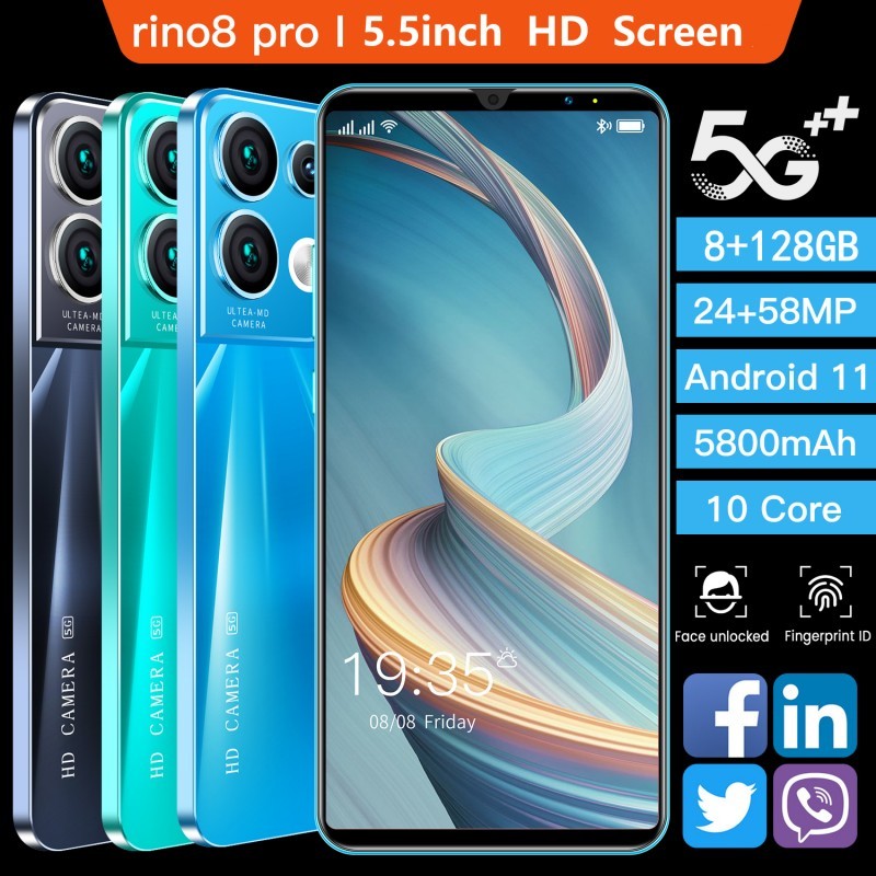 Telefone Rino8 Pro Celular 8+128GB Smartphone Celular Barato | Shopee ...