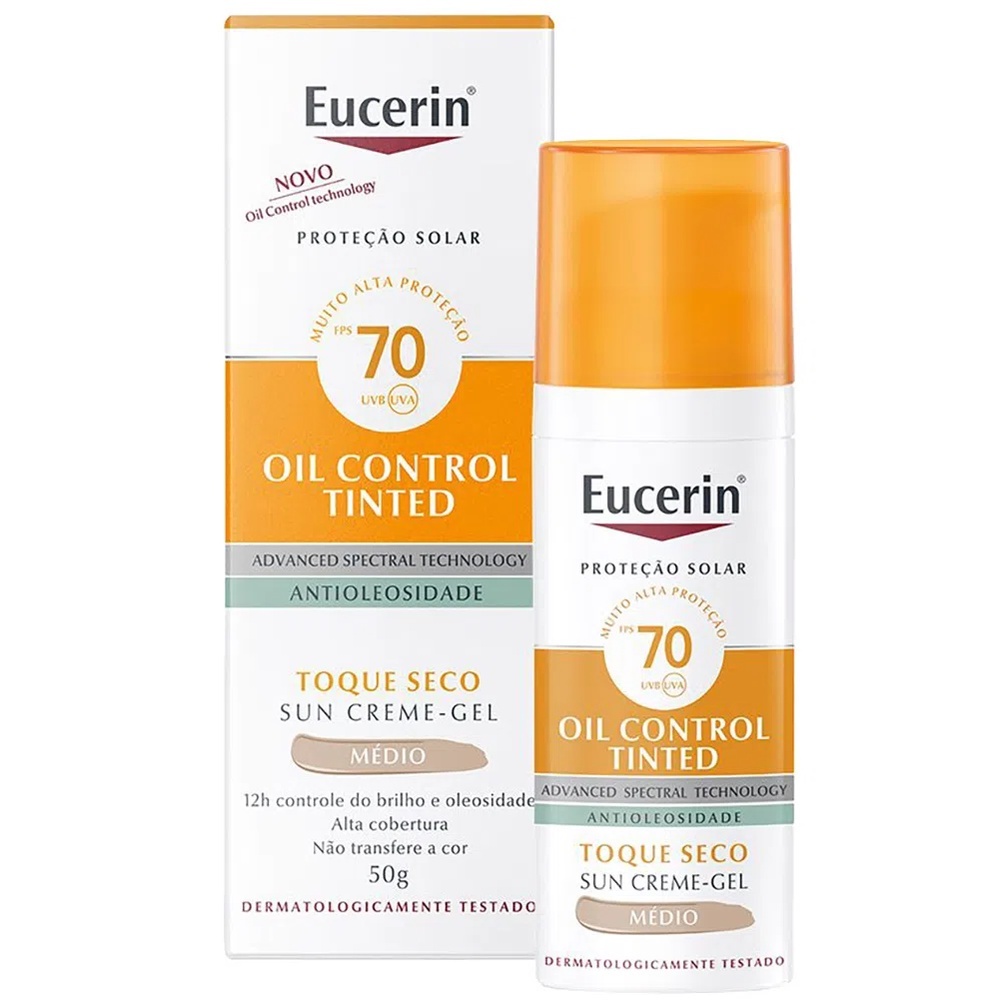 Eucerin Protetor Solar Facial Eucerin Oil Control Tinted FPS 50 (50g ...