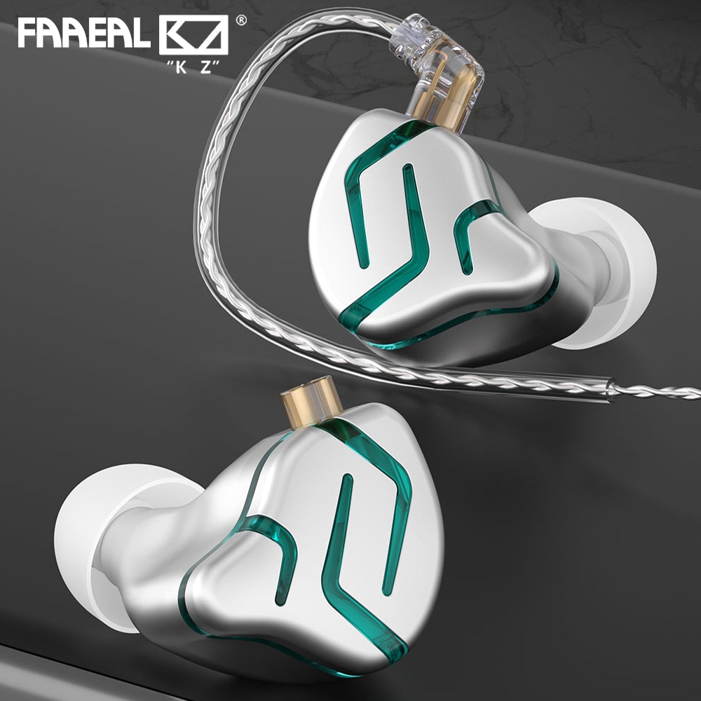 FAAEAL KZ ZES Fones De Ouvido Eletrostáticos + Dinâmicos HIFI Monitor De Música Unidade Híbrida ...