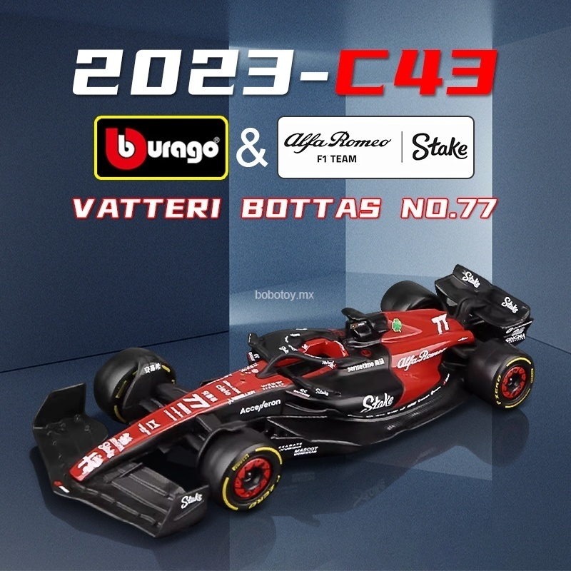 2023 Bburago Alfa Romeo 1 : 43 C43 C42 F1 Fórmula One FIA Bottas Valtteri C24# Zhou Guanyu Alfa ...