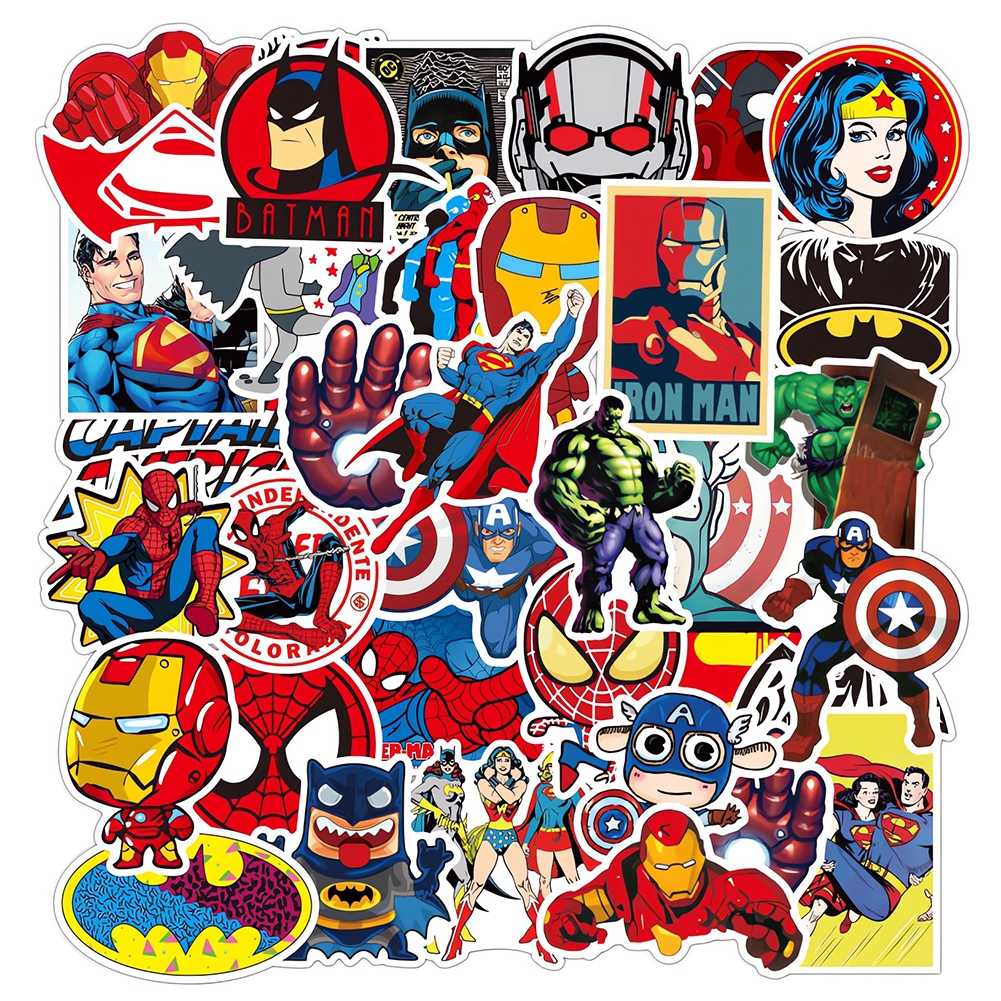 Autocolantes De 50pcs Marvel Stickers Cartoon Superhero Sticker ...