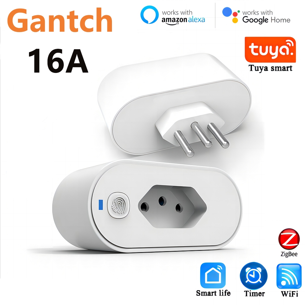 Tuya smart Socket Wifi Adapter 16A Suporte Life App Controle Alexa Google home De Voz Casa ...