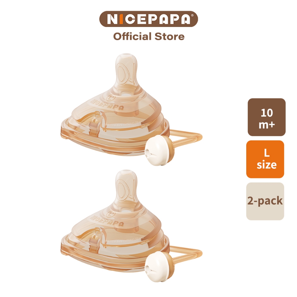 NICEPAPA PPSU E Tetina De Mamadeira De Silicone Com Canudo 7m-12m + 2-PACK | Shopee Brasil