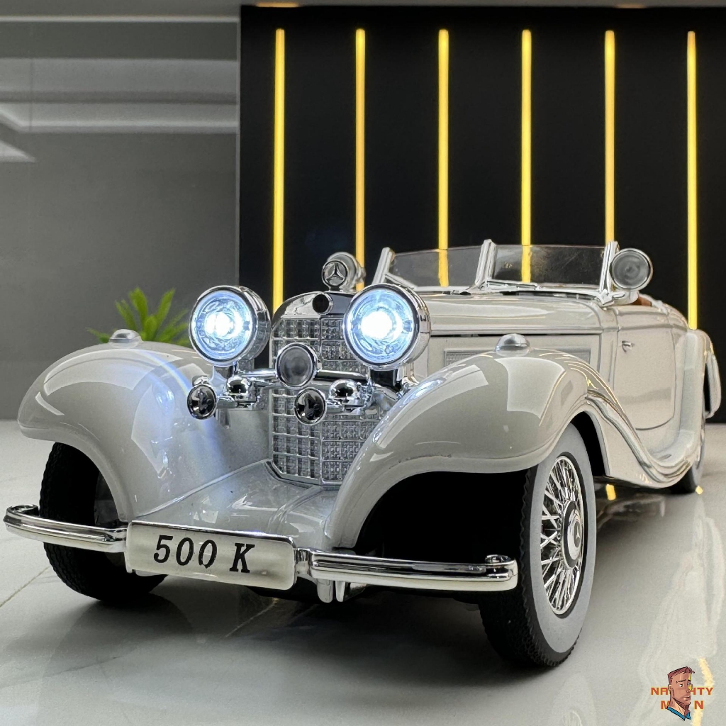 [NAU-MAN] 1: 24 Benz 500K Retro Conversível Clássico Modelo de Carro ...