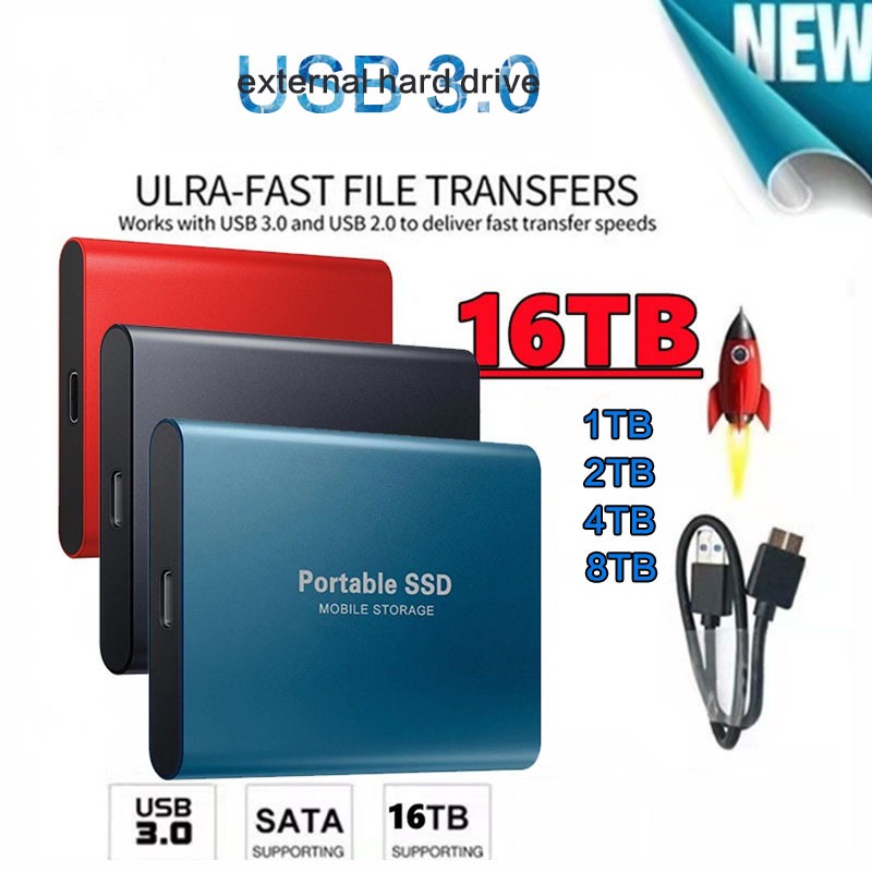 Disco Rígido Externo HD 16TB SSD 8TB 4TB USB 3.1 Tipo C Interface De Alta Qualidade - Escorrega ...