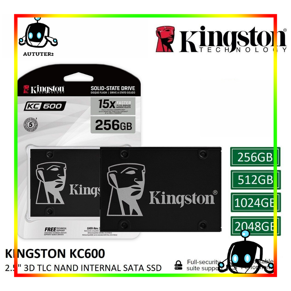 KINGSTON KC600 2,5" (256GB/512GB/1TB) SSD 3D TLC - SKC600/256G, SKC600/512G | Shopee Brasil
