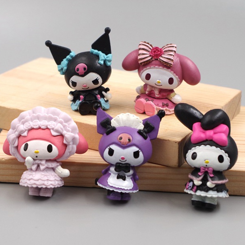 5Pcs/Set 3-5cm Japan Cartoon Anime My Melody Figure Hello Kitty Kuromi ...