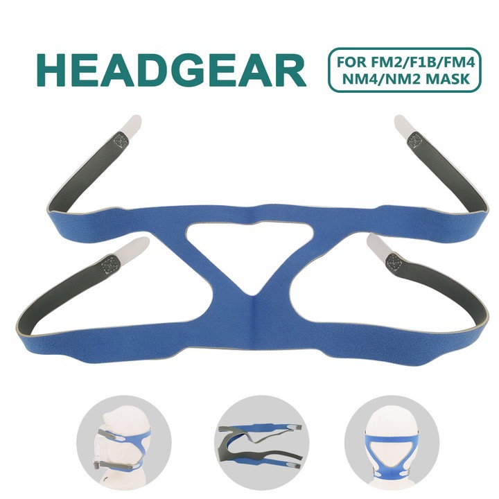 Máscara Azul E Preta Cpap Headgear FM2 F1B FM4 NM2 NM4 Elástico Algodão ...