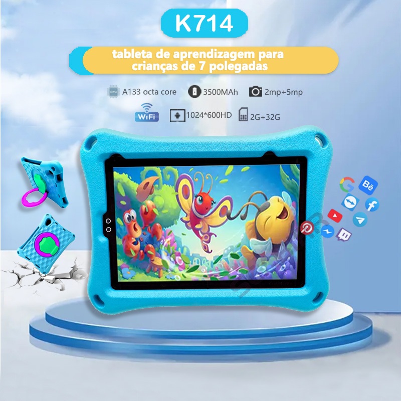 Tablet infantil 7 Polegadas Kids Tablet K714 for Android 11 Toddler ...