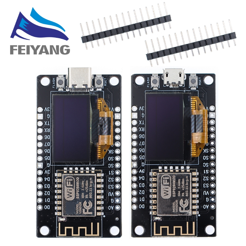 Placa De Desenvolvimento NodeMCU ESP8266 Com Visor OLED De 0,96 Polegadas , CH340 Módulo Driver ...