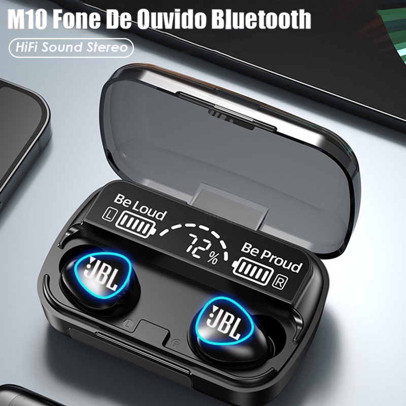 Fone De Ouvido Sem Fio JBL M10 TWS Bluetooth 5.1 9D À Prova D'água Com Microfone | Shopee Brasil
