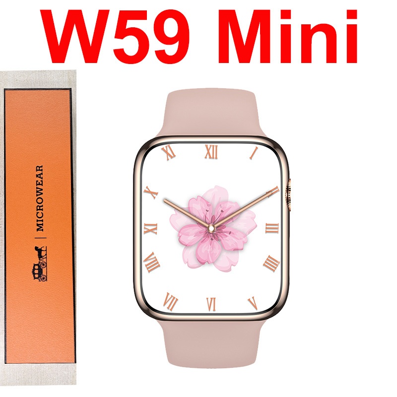 Microwear W59 Mini Relógio Inteligente Mulher 41mm 1.74 Polegadas Carregamento Sem Fio ECG NFC ...