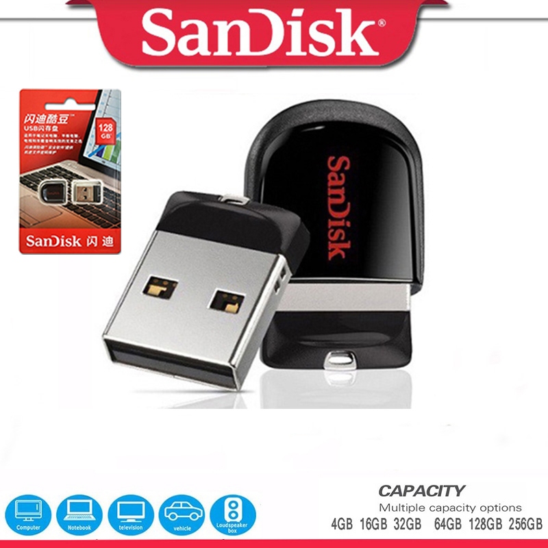 Sandisk Mini 4GB 64GB 128GB 256GB 512GB Cruzer Cz33 2.0 Unidade ...