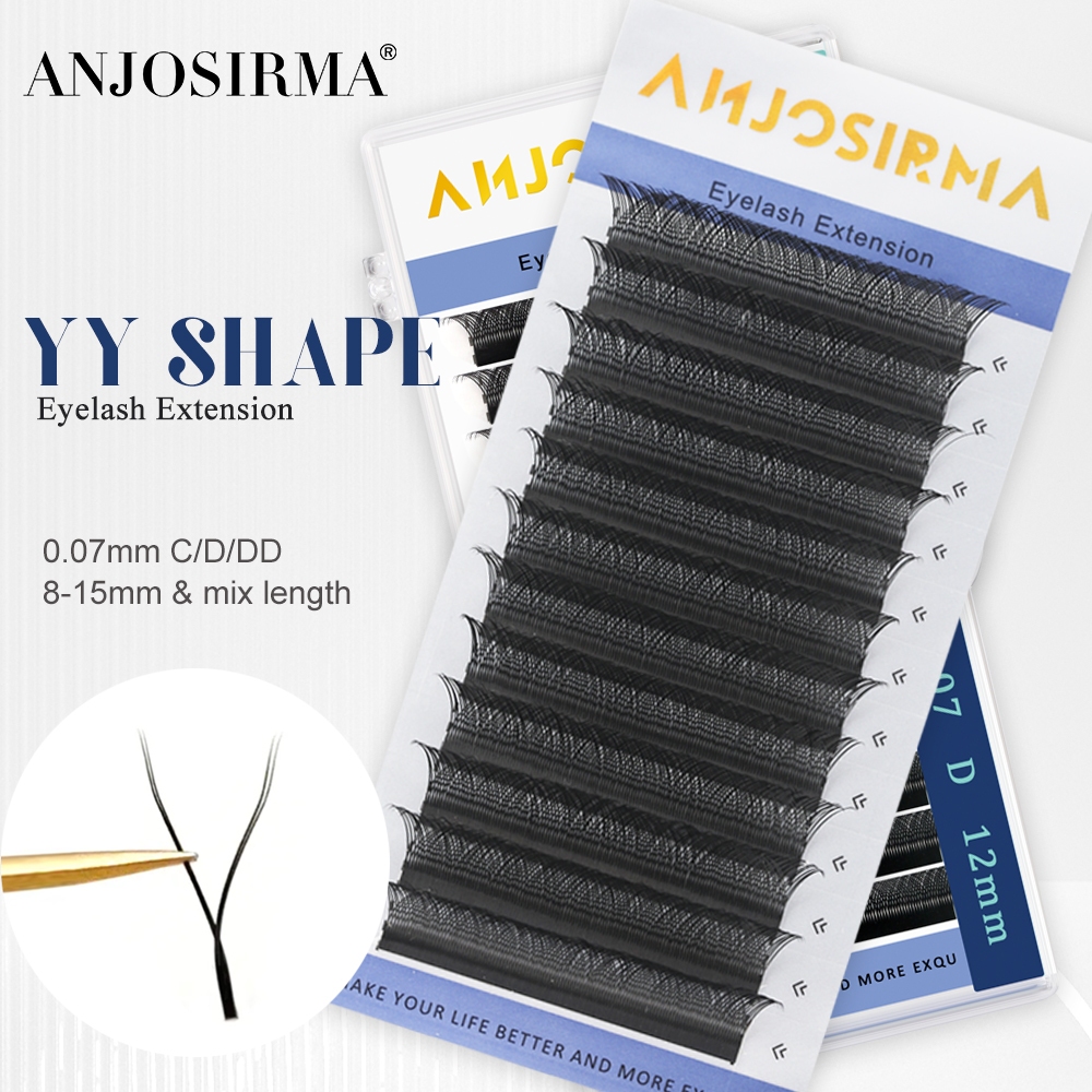 ANJOSIRMA YY Shape Cílios 0.07 Faux Mink L/C/D/DD 8-15mm Black Natural ...