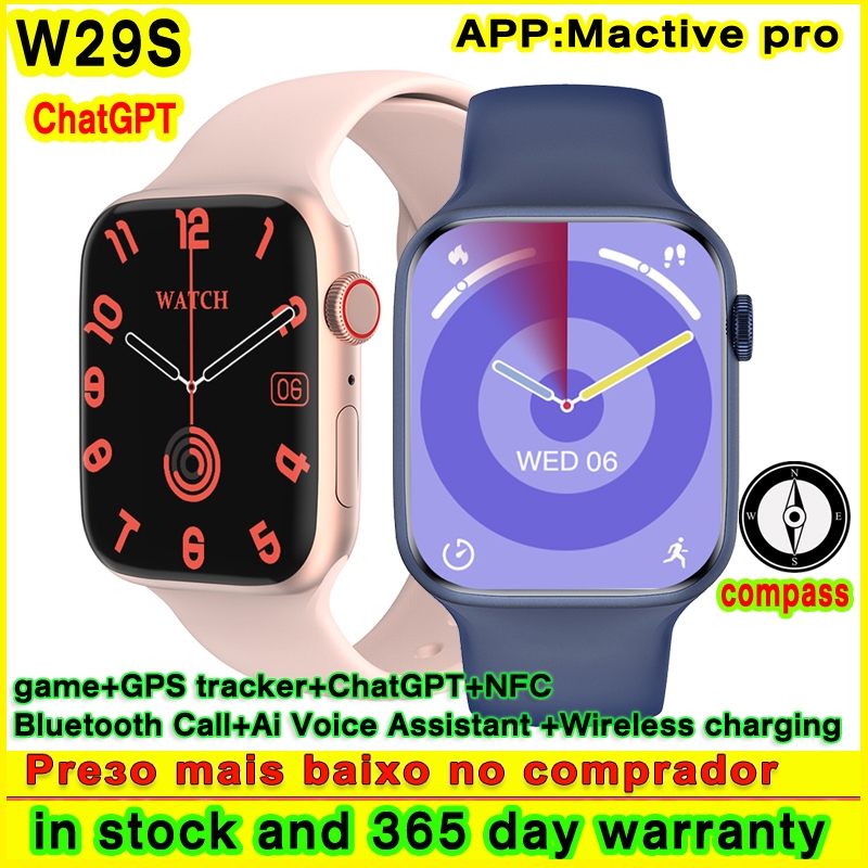 W29S Relógio Inteligente ChatGPT NFC Freqüência Cardíaca ECG GPS Rastreador De Bluetooth Chamada ...
