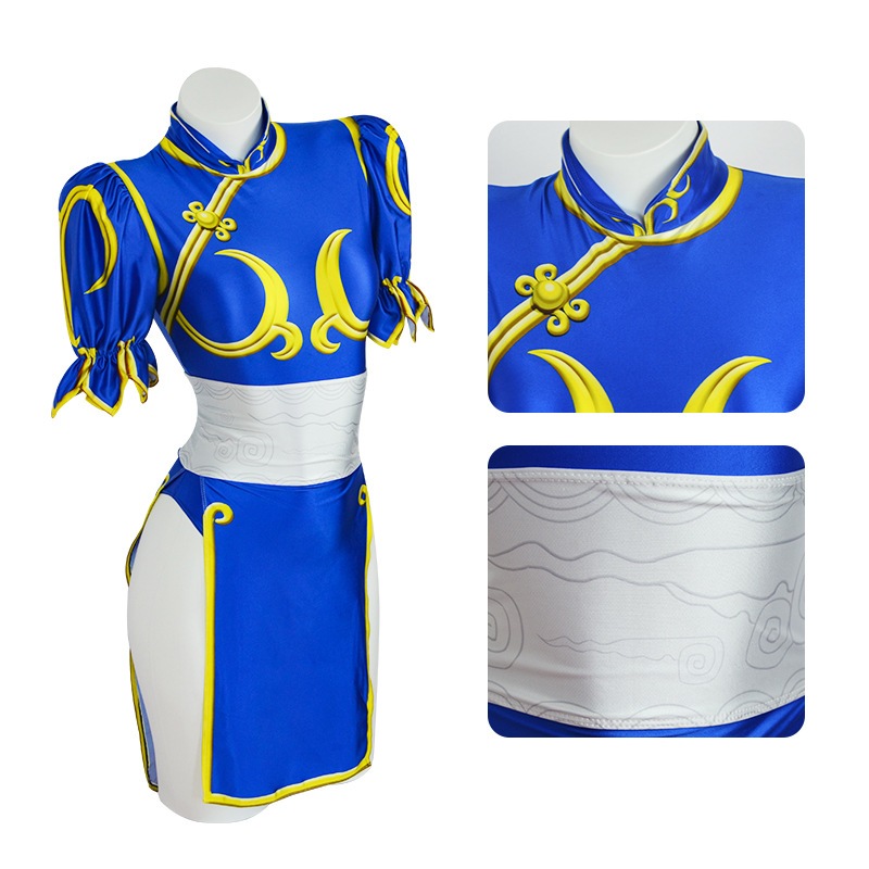 Chunli Cos Clothing Street King Conjunto Completo Cosplay Qipao ...