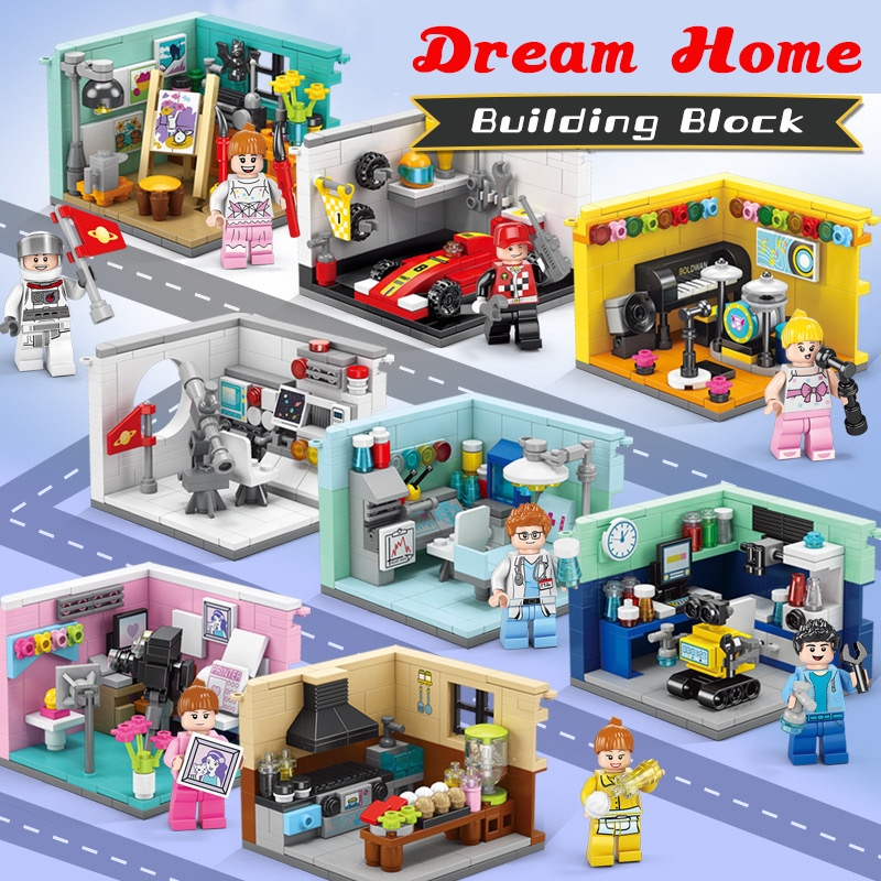 Dream Home Building Block Bricks Toy Assembly Particle Children ...