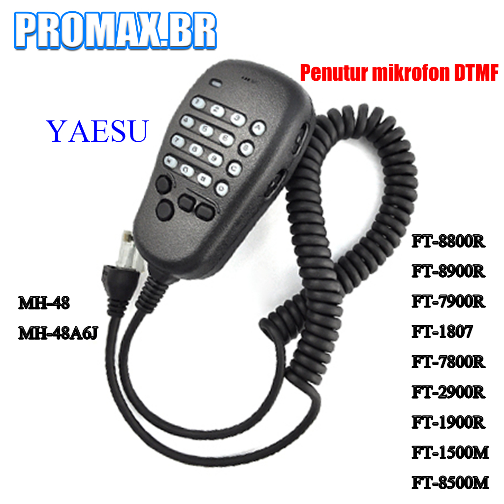 【PROMAX.BR】YAESU MH-48 48A6J DTMF Microfone Alto-Falante Para FT-8800R 8900R 7900R-1807 7800R ...