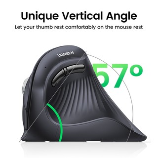 Rato Vertical UGREEN Ergonômico 4000DPI Sem Fio Silent Click Mouse Para ...