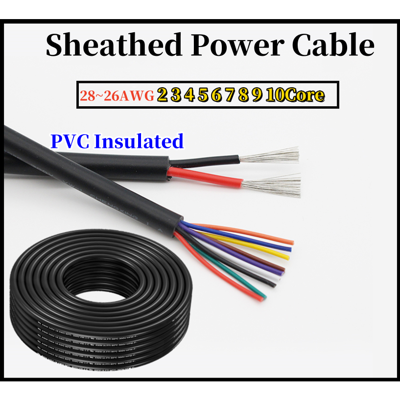 UL2464 3M Preto 28AWG 26AWG 2 3 4 5 6 7 8 9 10 Núcleo Fio De Sinal Cabo Real Alto-Falante PVC ...