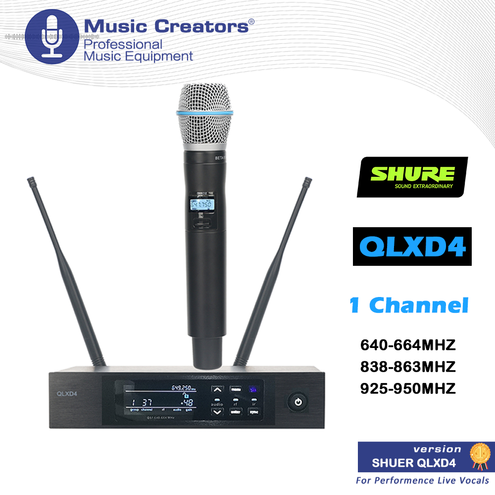 Shure UHF Digital Mic Qlxd4 _ Beta58 Sistema De Microfones Sem Fio Diversidade Profissional Para ...