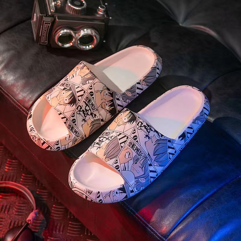 [Estoque Pronto] Anime One Piece Slippers Casal Casal Casal de ...