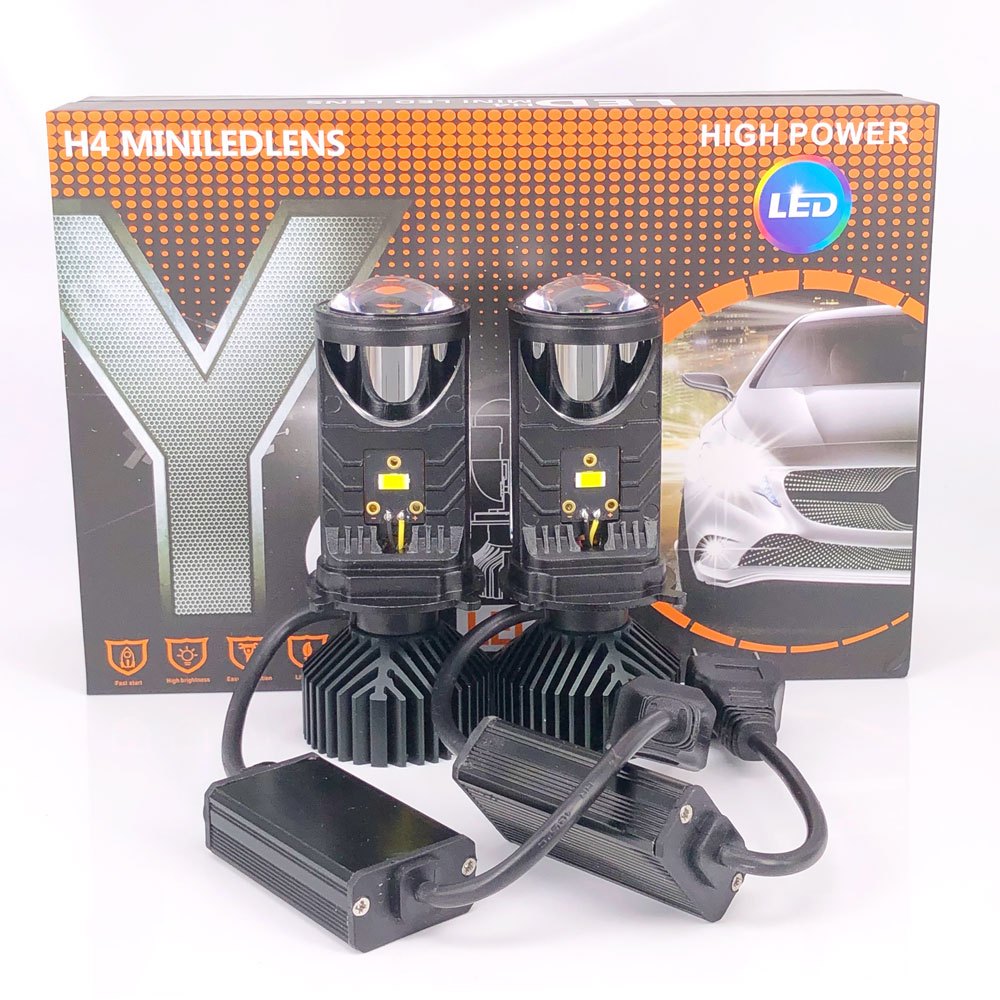 Um Par , Lâmpadas LED Y6 70W H4 Led Canbus 24000LM Projetor De Mini ...