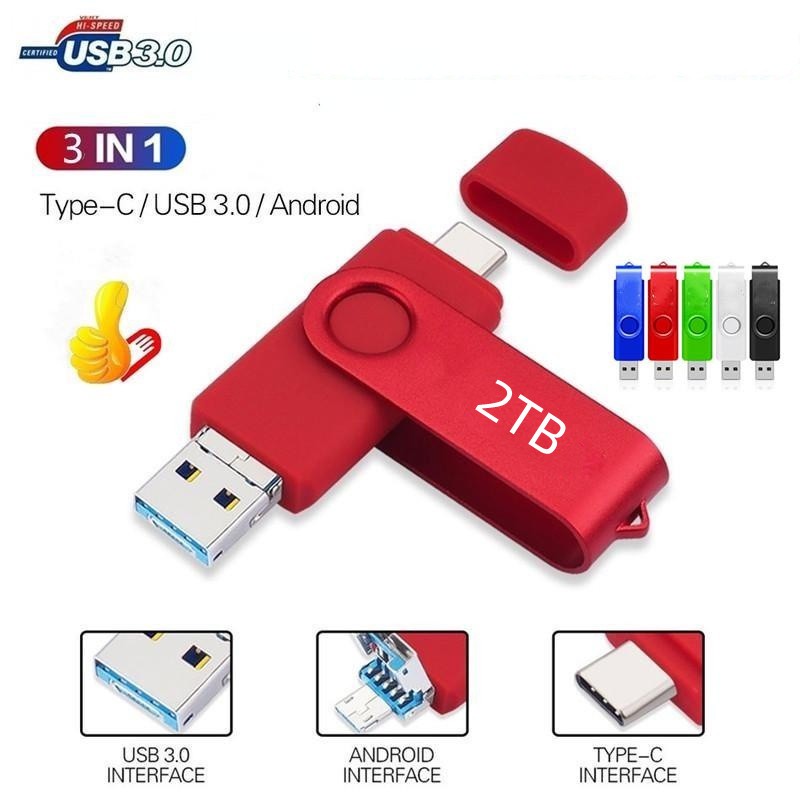 Novo USB 3.0 TYPE C & Micro Flash Drive OTG Pen 2TB 1TB 512GB 256GB ...