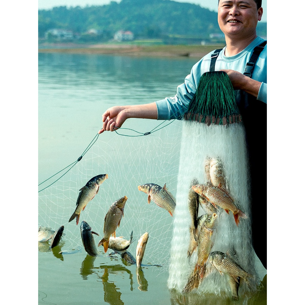 Pesca nets , stick Três-Camadas De Malha De Arame Afundando Redes De ...