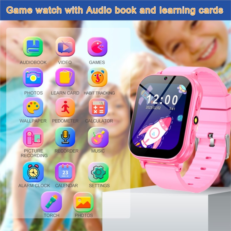 A18 Jogo Kids Smart Watch Music Play Flashlight 22 Jogos Pedômetro ...