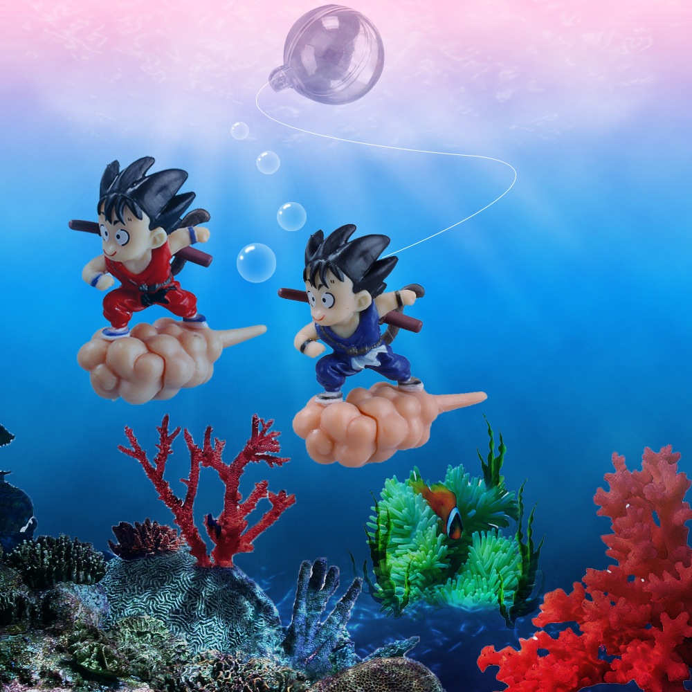 7,5cm Aquário Suspenso Bola De Dragão Flutuante Son Goku Figura Peixe ...