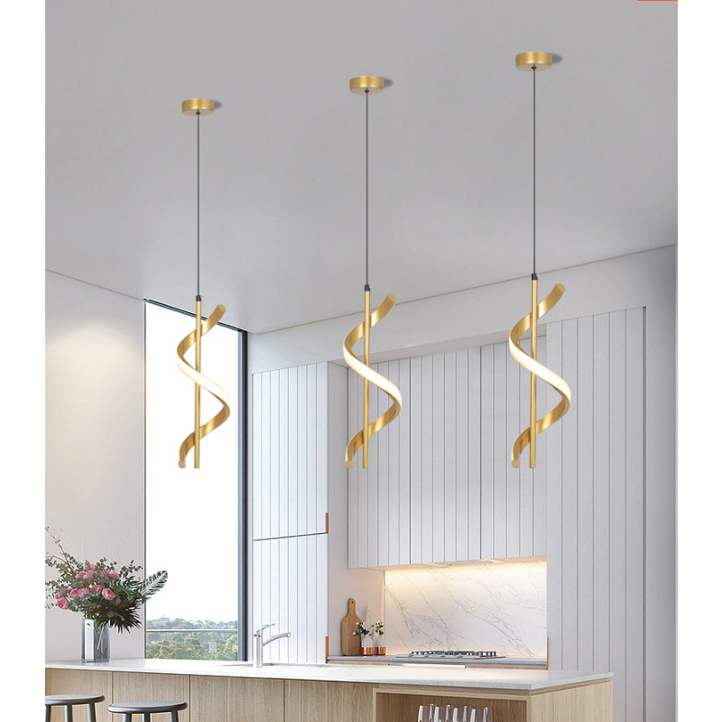 Lustre Moderno Minimalista Criativo Espiral led Usar Quarto De ...