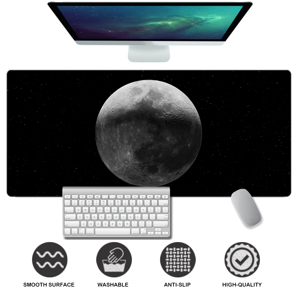 Universo Mousepad Lua Extendido Grande De Jogo Borda Costurada Deskpad ...